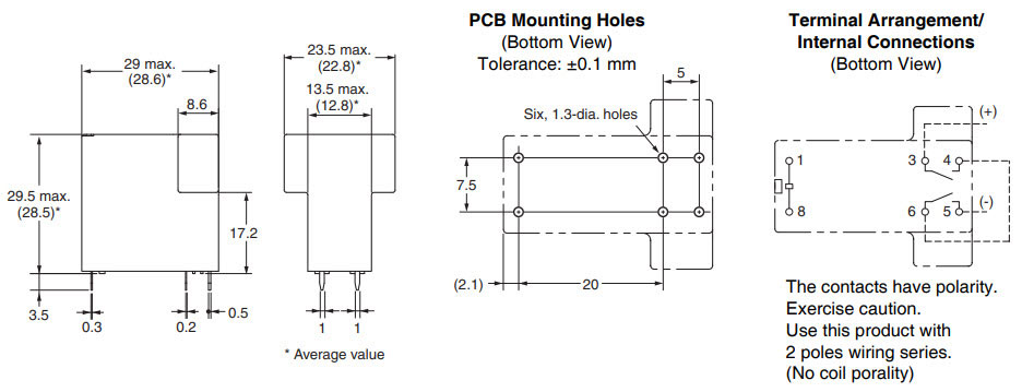 High VDC PCB Power Relay - Omron | DigiKey