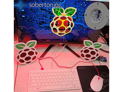 Raspberry Pi 400 Desktop Speakers with Soberton Enclosures