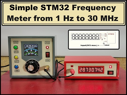 Simple STM32 Frequency meter from 1Hz to 30 MHz (Arduino IDE)