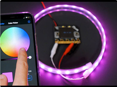 PyLeap BLE Controlled NeoPixels with CLUE